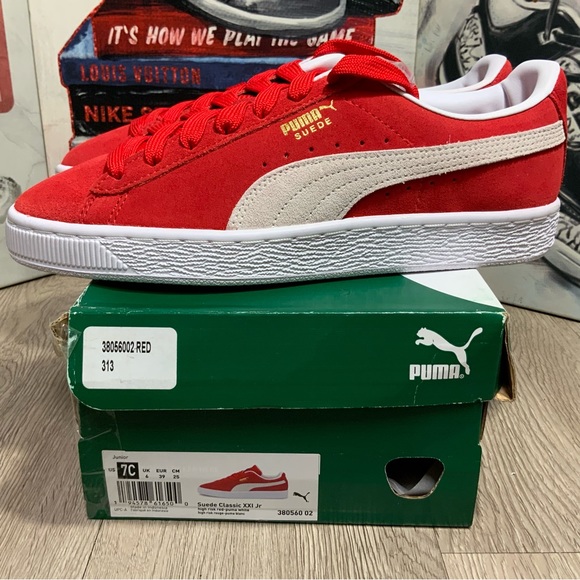 Puma | Shoes | New Puma Suede Red Gs 55y7w 6y75w Classic Shoes Casual ...